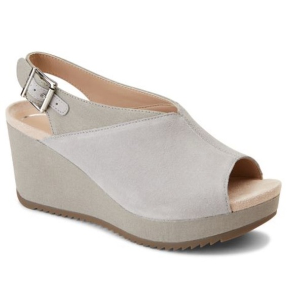 Vionic | Shoes | Vionic Trixie Suede Platform Slingback Wedge Sandal ...